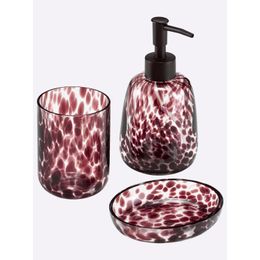 HEINE HOME Bad-Accessoires, Schwarz, Gr. H/B/T ca. 17x8,5x8,5+10x7,5x7,5+2,5x12x10 cm, Bad-Accessoires, Material: Glas
