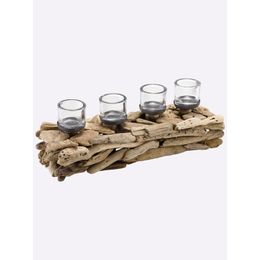 HEINE HOME Kerzenhalter, Natur, Gr. H/B/T ca. 18x47x15 cm, Deko-Artikel, Material: Holz
