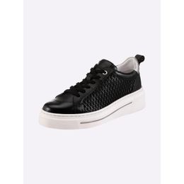 Heine Damen Sneaker, Schwarz, Gr. 37, Sneakers & Schn&uuml;rer, Material: Rindsleder