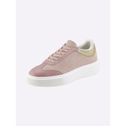 Heine Damen Sneaker, Rosa, Gr. 41, Sneakers & Schn&uuml;rer, Material: Rindsleder