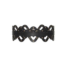 Haute Cuir Belt 'Rivetted Diamond Cutout Belt' female size 55/60 Black