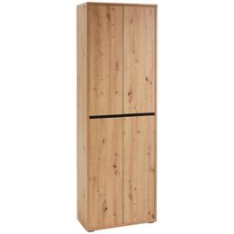 Xora Schuhschrank, Eiche, Holzwerkstoff, 10 F&auml;cher, 70x210x34 cm, Garderobe, Schuhaufbewahrung, Schuhschr&auml;nke