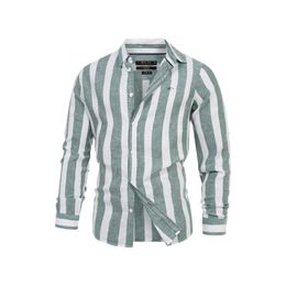 INDICODE Jeans Hemd 'Brayden' Herren Gr&ouml;&szlig;e S pastellgr&uuml;n / wei&szlig;