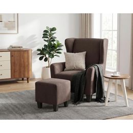 OTTO home Ohrensessel &raquo;CHILLY, Microfaser-Bezug, Sessel mit Hocker&laquo; Set, bestehend aus Sessel und Hocker, 2 Stk. tlg. Unser Dauertiefpreis braun 100% 