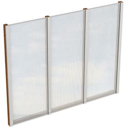 Carport-Seitenwand m. Polycarbonat, freistehend braun Holzwerkstoff B/H/T: 243cm x 200cm
