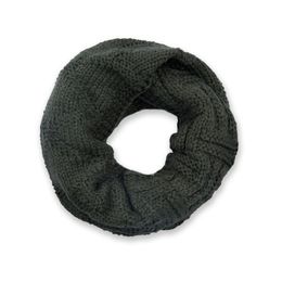 styleBREAKER Tube Scarf 'Strick Loop mit Gitter und Rippenmuster' female size One size Olive