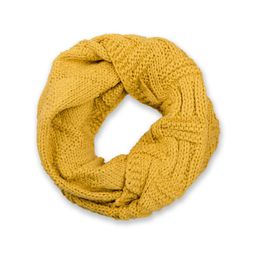 Stylebreaker Schlauchschal 'Strick Loop mit Gitter und Rippenmuster' Damen Gr&ouml;&szlig;e One Size curry