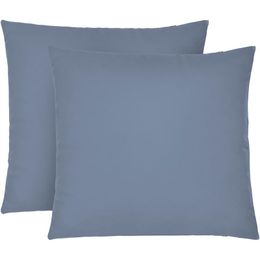 Biberna Kissenbezug &raquo;Michi Feinjersey mit Rei&szlig;verschluss&laquo; verschiedene Gr&ouml;&szlig;en, Feinjersey Kissenh&uuml;lle aus 100% Baumwolle blau Feinjersey, Obermaterial: 100% 