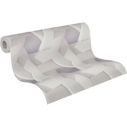 A.S. Cr&eacute;ation Vliestapete &raquo;PintWalls 3D Optik&laquo; gemustert matt neutral glatt mit Tiefenwirkung Tapeten Wohnzimmer Schlafzimmer K&uuml;che modern Design grau Vinyl, Vlies 