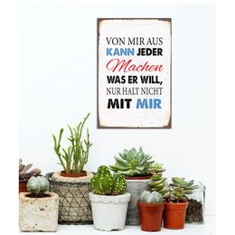 queence Metallbild &raquo;nicht mit mir&laquo; Schriftzug Schriftz&uuml;ge 1 Stk. tlg. Stahlschilder pink Metall, Stahl B/H/T: 20cm x 30cm, Metallbild Schriftzug 