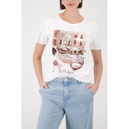 monari Damen T-Shirt &raquo;Shirt City&laquo; Regular fit mit City-Print wei&szlig; 46