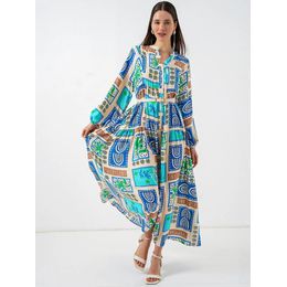 Bigdart Maxi Kleid Damen Gr&ouml;&szlig;e 44 himmelblau / gr&uuml;n Sommerkleid