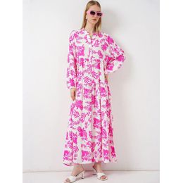 Bigdart Kleid Damen Gr&ouml;&szlig;e 46 fuchsia / wei&szlig; Sommerkleid