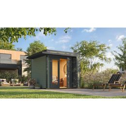 Weka Gartenhaus &raquo;Amberley&laquo; verschiedene Farben grau Massivholz Fu&szlig;boden im Gartenhaus, ohne Dacheindeckung