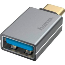 Hama USB-Adapter &raquo;USB OTG Adapter, USB-C Stecker, 3.2 Generation, 1,5 Gbit/s&laquo; USB-C zu USB 3.1 Gen 1 grau Unterst&uuml;tzt USB-OTG USB On-The-Go