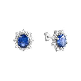 Firetti Damen Paar Ohrstecker &raquo;Schmuck Geschenk Gold 375 Ohrschmuck Farbstein Edelstein Rubin&laquo; mit Rubin oder Spinell (synth.), Zirkonia (synth.) blau