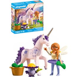 Playmobil Konstruktions-Spielset &raquo;Sammeleinhorn, Gl&uuml;ckslavendel mit Fee (71843), Princess Magic&laquo; Einheitsgr&ouml;&szlig;e Konstruktions-Spielset