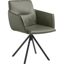 Musterring Polsterstuhl &raquo;JustB! SP500&laquo; () 1 Stk.mit Armlehne, wahlweise mit Drehfunktion, Stativgestell in schwarz gr&uuml;n 1 Stk., Longlife Xtra-Leder Z77, drehbar