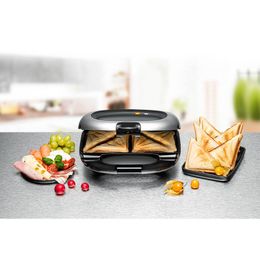 Rommelsbacher Sandwichmaker &raquo;ST 1000&laquo; 950 W f&uuml;r 2 American XL Toasts (ca. 12 x 12 cm) silber Einheitsgr&ouml;&szlig;e