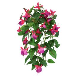 I.GE.A. Kunstpflanze &raquo;Kunstblume Fuchsie&laquo; Dekoblume H&auml;ngende Blumen mit Bl&uuml;ten K&uuml;nstliche Blumen H&auml;ngeblume pink Polyester B/H/L: 25cm x 40cm x 23cm, 