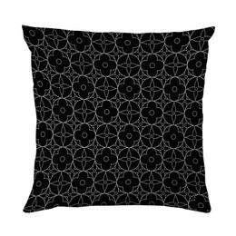 queence Dekokissen &raquo;Kettenmuster&laquo; Beidseitig bedruckte Kissenh&uuml;lle, Kissen 40x40cm, inkl. Rei&szlig;verschluss schwarz Polyester B/L: 40cm x 40cm, 1 Stk.