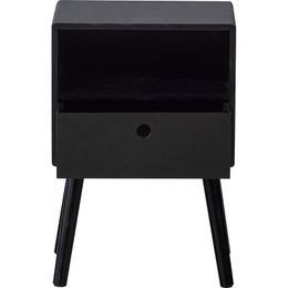 Woood Nachtschrank &raquo;Vienna&laquo; inkl. einfacher Wandbefestigung, H 53 cm x B 36 cm schwarz Holzwerkstoff B/H/T: 36cm x 53cm x 30cm