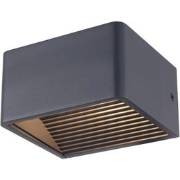 Eglo Wandleuchte &raquo;Doninni Au&szlig;en-Wandlampe, Au&szlig;enlampe, Aluminium und Kunststoff, IP44&laquo; LED-Modul 1 Stk. Warmwei&szlig; Wand-/Deckenleuchte - L13,5 x B12 x 