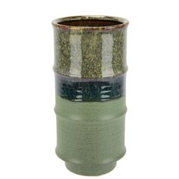 I.GE.A. Dekovase &raquo;Blumenvase aus Keramik, geriffelt, Zylinderform, matt gl&auml;nzend&laquo; Keramikvase, Dekoration, Vase f&uuml;r Blumen, Zweige und Kunstblumen 