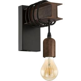 Eglo Wandleuchte &raquo;TOWNSHEND 4 Wandlampe, Stahl, Rostoptik, Retro, Vintage, E27&laquo; E27 antik-braun, Metallbalken, Wohnzimmer, Esszimmer, Flur, 