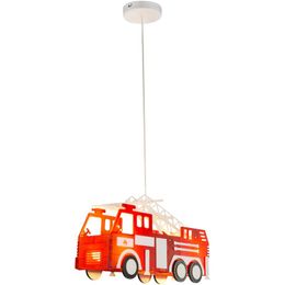 Globo LIGHTING Pendelleuchte &raquo;KITA&laquo; E27 1 Stk. Kinderlampe, Kinderleuchte, Kinderzimmer, Feuerwehr, H&auml;ngelampe bunt 2, H: 120cm, 1 Stk.