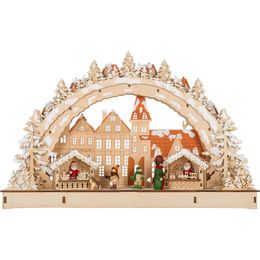 MyFlair LED Schwibbogen &raquo;Weihnachtsdeko&laquo; 1 Stk. aus Holz, mit LED Beleuchtung, H&ouml;he ca. 28 cm beige Holzwerkstoff B/H/T: 7,5cm x 28cm x 44,5cm