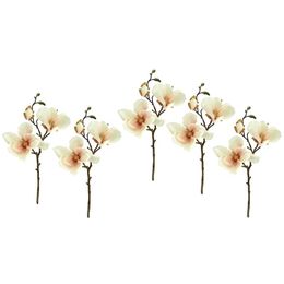 I.GE.A. Kunstzweig &raquo;Magnolienzweig k&uuml;nstlich&laquo; 5er Set Kunstblumen Magnolie Blume Seidenblumen Deko Fr&uuml;hling Hochzeit Polyester B/H/L: 16cm x 38cm x 