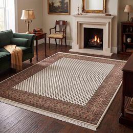 Theko Orientteppich &raquo;Chandi Mir, handgekn&uuml;pft&laquo; rechteckig 12 mm H&ouml;he reine Wolle, mit Fransen, Wohnzimmer braun Schurwolle B : 120cm 1 Stk., 12mm, L: 