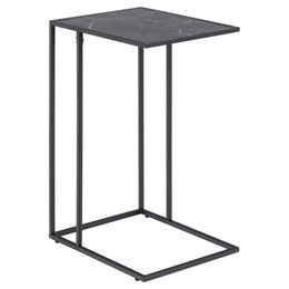 ACTONA GROUP Beistelltisch &raquo;Infinity&laquo; Ecktisch, Tischplatte in Marmoroptik, Metallgestell, H: 63 cm schwarz B/H/T: 43cm x 63cm x 35cm