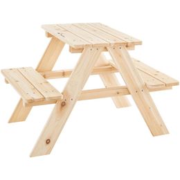 Pinolino Garten-Kindersitzgruppe &raquo;Nicki f&uuml;r 2, natur&laquo; beige Holz teilmassiv B/H/T: 79cm