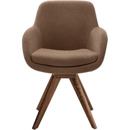 Esszimmerstuhl &raquo;Tavia&laquo; (Set) 2 Stk.Stativgestell Wildnussbaum, Drehfunktion optional, diverse Farben braun B/H/T: 62cm x 86cm x 66cm, 2 Stk., 