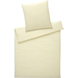 Elegante Bettw&auml;sche &raquo;Vimmerby&laquo; 2 Stk. angenehmes Hautgef&uuml;hl gelb Seersucker, Obermaterial: 100% Baumwolle B/L: 135cm x 200cm, 1 Stk., 1 Stk., Seersucker, B/L: 