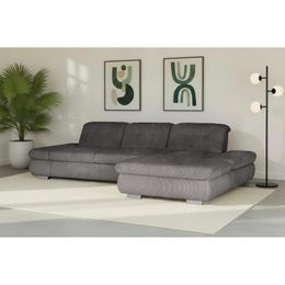 Die PlanBar Ecksofa &raquo;MP-IN17004 L-Form, Breite 331 cm, Federkern-Polsterung&laquo; inkl. Sitztiefenverstellung, wahlweise weitere Funktionen grau 88% 