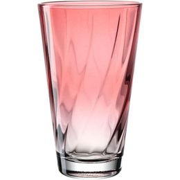 Leonardo Gl&auml;ser-Set &raquo;Trinkglas, TWIST, 300 ml, 4er-Set&laquo; Longdrinkbecher, sp&uuml;lmaschinengeeignet rot Glas &Oslash; 8cm x 13cm, 300ml, 4 Stk.