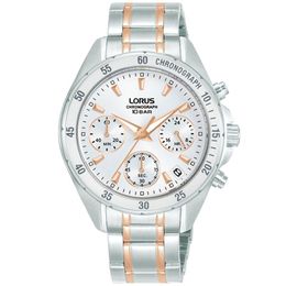 Lorus Damen Lorus Chronograph Quarzuhr, Armbanduhr, Damenuhr, Edelstahlarmband, analog, Tag rosa Einheitsgr&ouml;&szlig;e