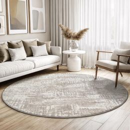 Sanat Teppich &raquo;Harmony 3215, auch als L&auml;ufer und rund&laquo; rund 12 mm H&ouml;he Wohnzimmer, Kurzflor, modern, abtrakt, Schlafzimmer beige Kunstfaser &Oslash; 200cm 1 Stk., 