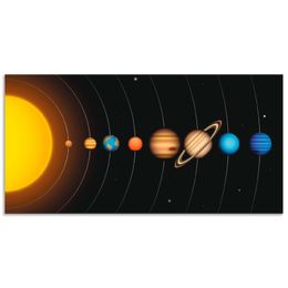Artland Wandbild &raquo;Vector Sonnensystem mit Planeten&laquo; Sonnensystem 1 Stk. tlg. als Alubild, Leinwandbild, Poster in verschied. Gr&ouml;&szlig;en bunt B/H/T: 40cm x 20cm, 