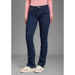 Arizona Damen Bootcut-Jeans &raquo;Ultra-Stretch&laquo; normale Passform, Baby-Bootcut, Used-Look-Waschung blau 36, N-Gr