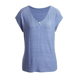Lascana Damen Lascana Blusenshirt &raquo;mit Wellenstruktur&laquo; aus luftigem Viskose-Stretch blau 36/38