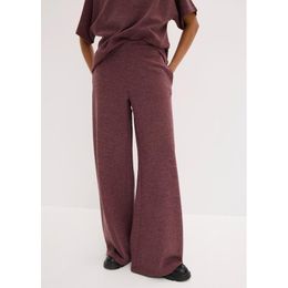 bonprix Damen bonprix Stoffhose mit elastischem Bund, Loose Fit, aus Polyester und Elasthan, casual rot 52/54 (XXL), N-Gr