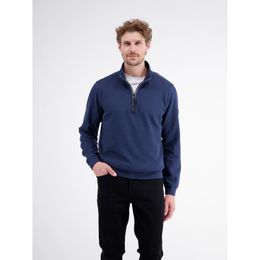 Lerros Herren Lerros Sweatshirt &raquo;SELA&laquo;, mit Troyer-Rei&szlig;verschluss blau S