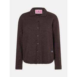 LIEBLINGSST&Uuml;CK Lieblingsst&uuml;ck Damen Strickpullover &raquo;MikelaL&laquo; mit Knopfleiste und gesticktem Detail braun 44