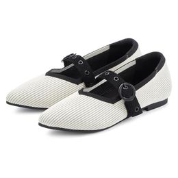 Lascana Damen Lascana Ballerina mit spitz zulaufender Form im klassischen Design schwarz-wei&szlig; 38