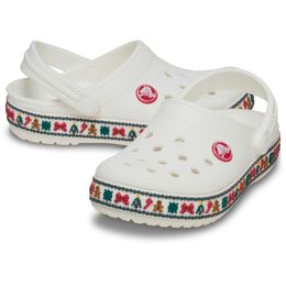 Crocs Kinder Clog &raquo;Crocband Holiday Clog T&laquo; Weihnachtsschuh, Hausschuh mit buntem Festive Print wei&szlig; 22