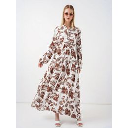 Bigdart Maxi Kleid Damen Gr&ouml;&szlig;e 44 braun / offwhite Sommerkleid